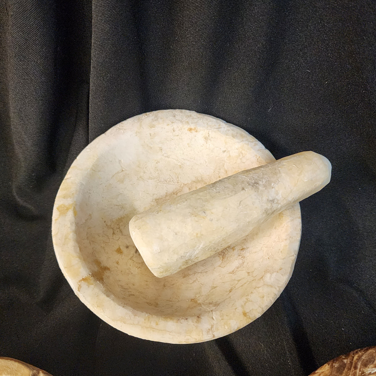 Mortar and Pestle Stone Grind Mix Spices Herbs Hand Carved – Happy ...
