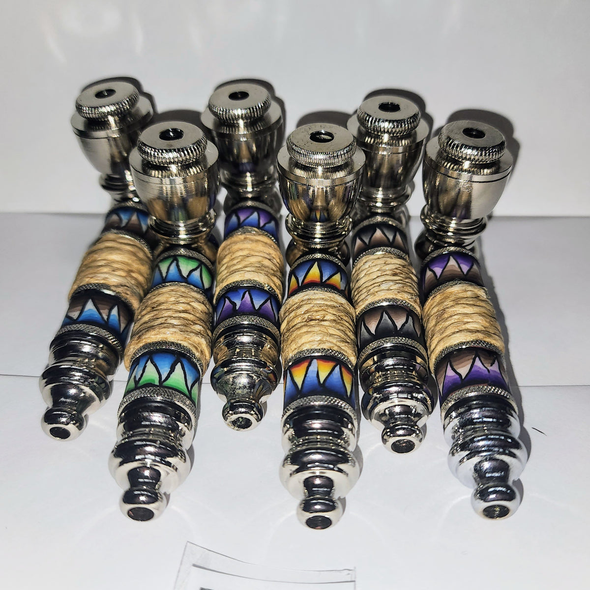 3" Tribal Hemp Fimo Metal Pipe – Happy Trails Inc & Joe's Smoke Shop