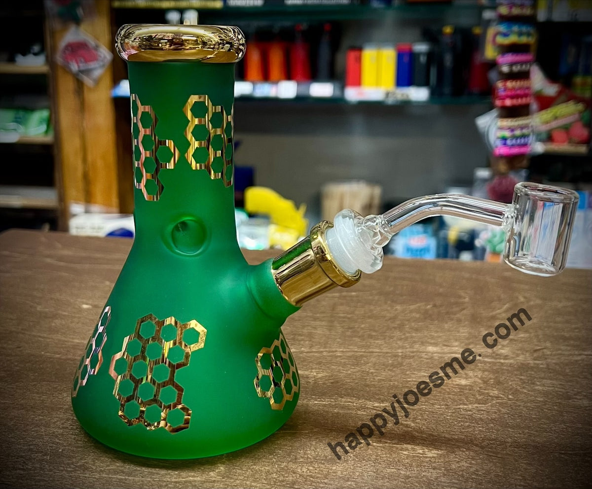 Green/Gold Honeycomb Dab Rig – Happy Trails Inc & Joe's Smoke Shop