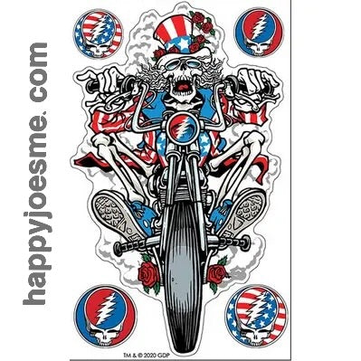 Grateful Dead Uncle Sam Motorcycle Multi Sticker – Happy Trails Inc ...