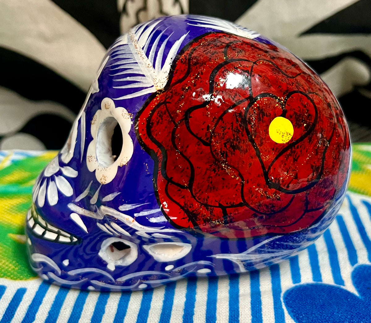 4” Purple W/Red Rose Sparkly Sugar-skull – Happy Trails Inc & Joe's ...