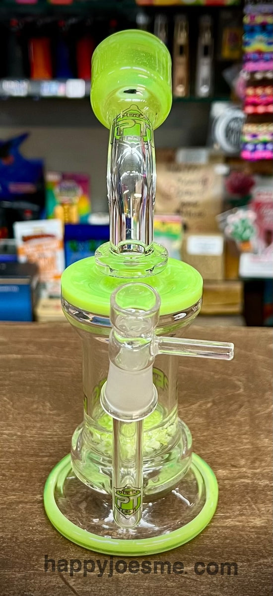 Perk Tech Slightly Bent Neck W/ Slime Green Fritted Disc Perc – Happy ...