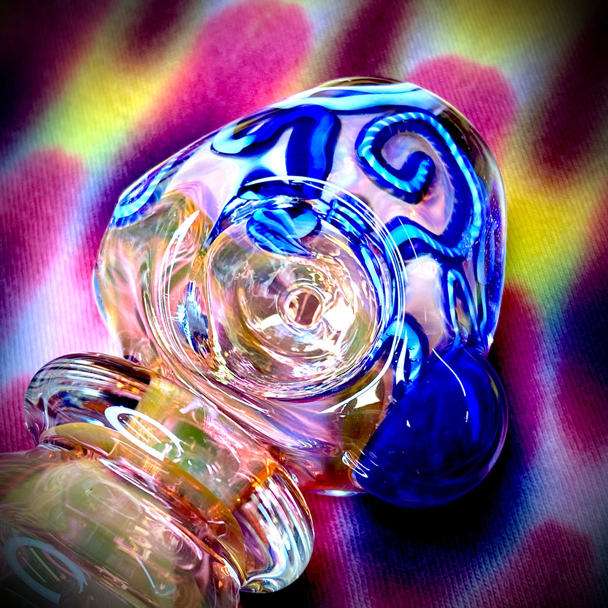 5" 24k Gold Fumed Handpipe w/ One Blue Bump – Happy Trails Inc & Joe's ...
