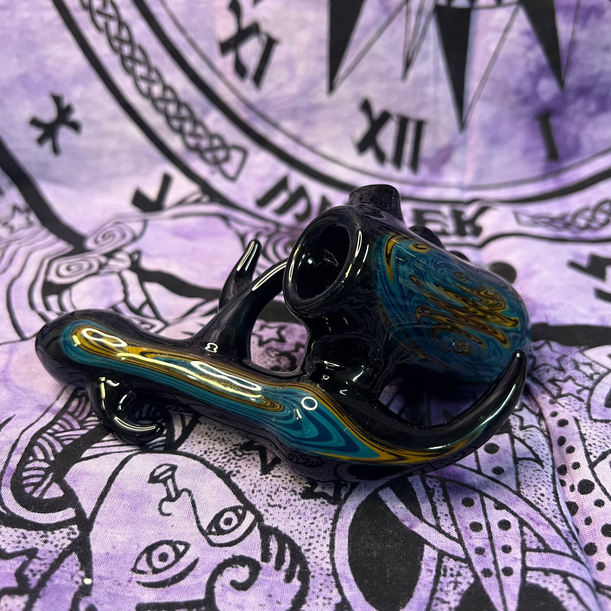 5.25" Black Sidecar Handpipe with Wig Wags – Happy Trails Inc & Joe's ...
