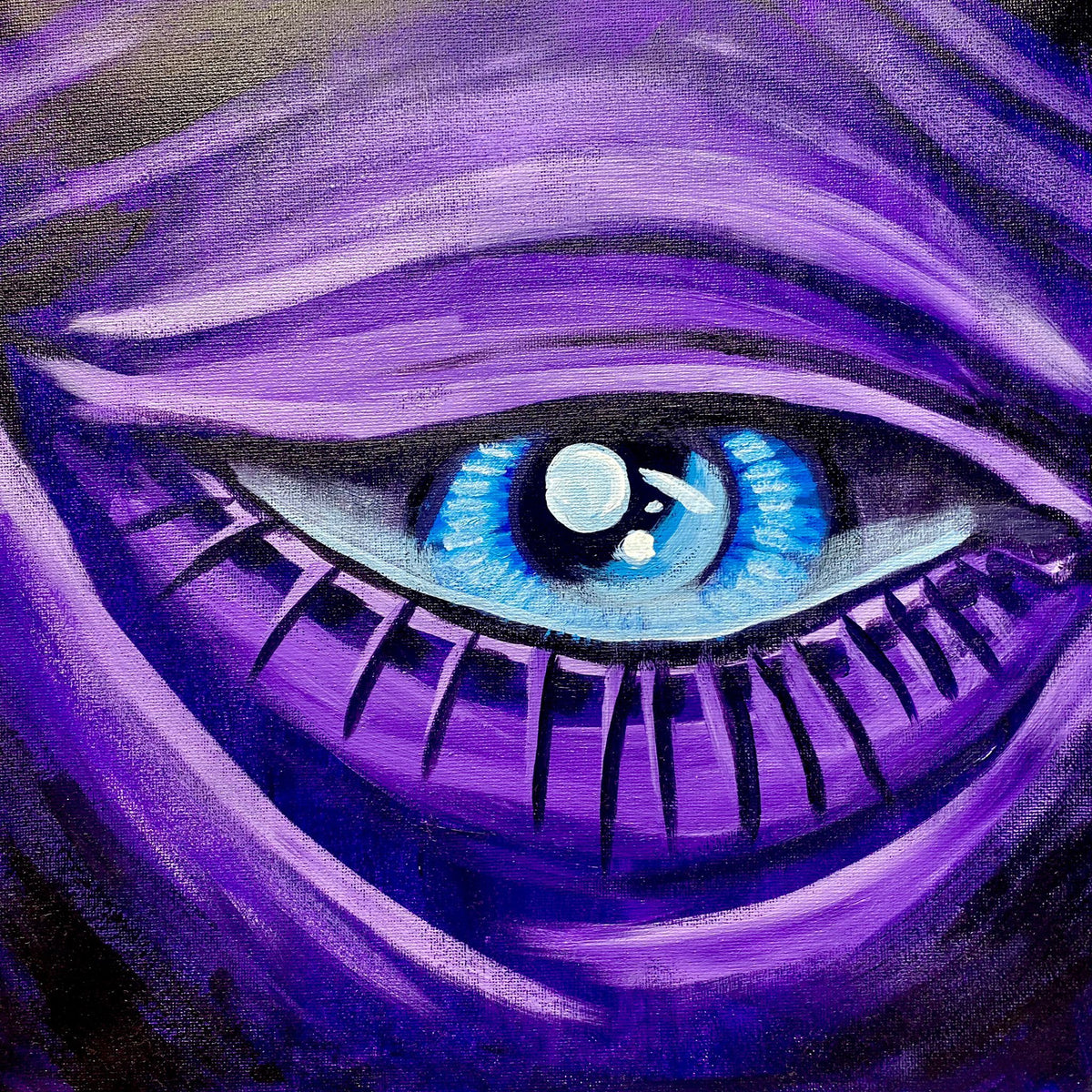 12x12" Acrylic Painting - Purple Eye 2020 by Sullivan S. O'Keeffe ...